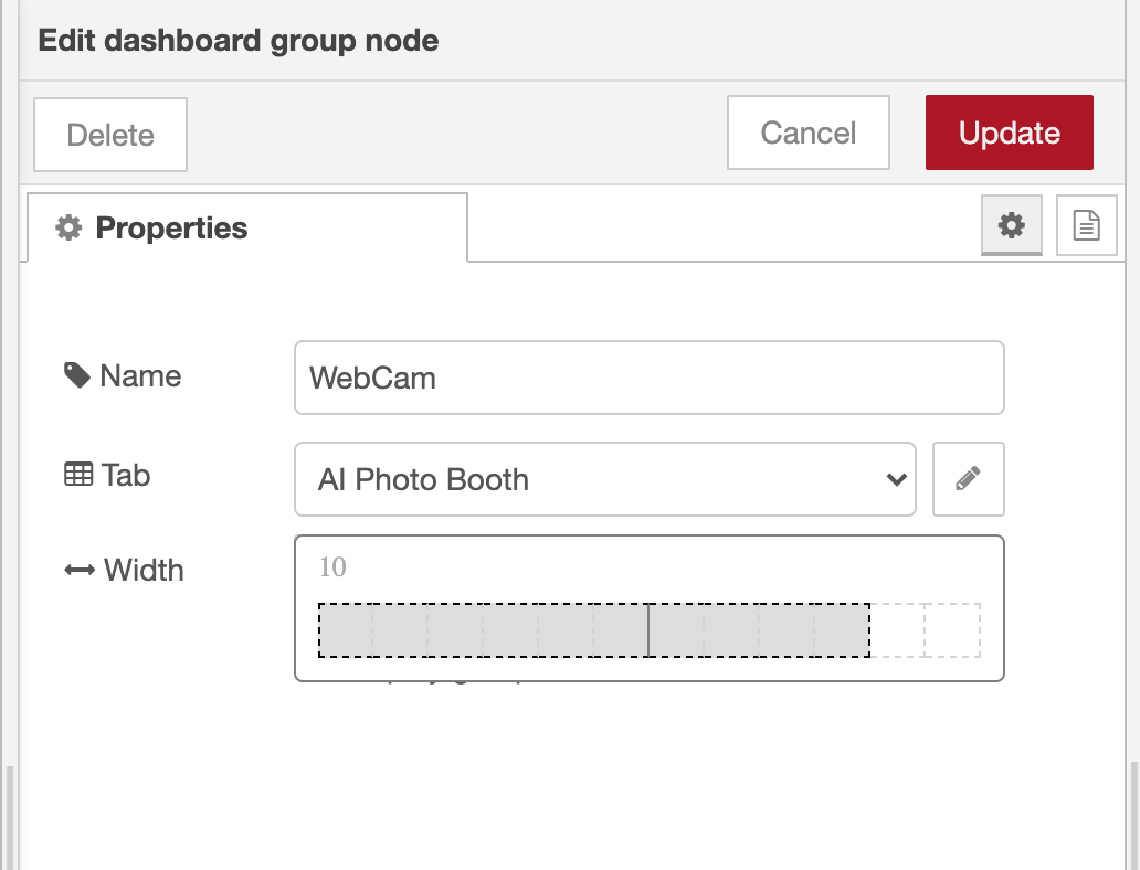 Create a dashboard - Node-RED AI Photo Booth Workshop